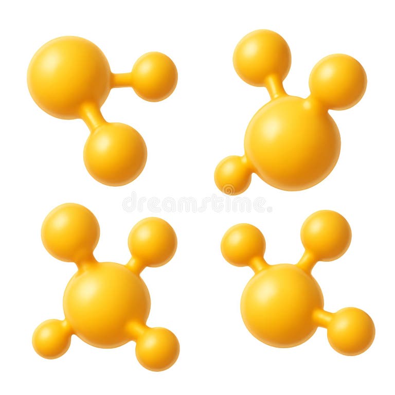 Four Yellow Sphere-Linked Structures Stock Illustration - Illustration ...