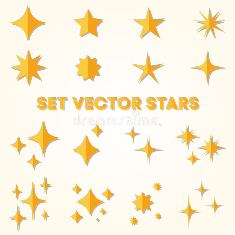 Four Yellow Stars Set Colors Stock Vector - Illustration of champion ...