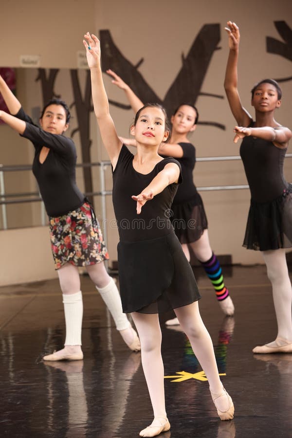 Four Young Ballet Students stock image. Image of female - 25336479