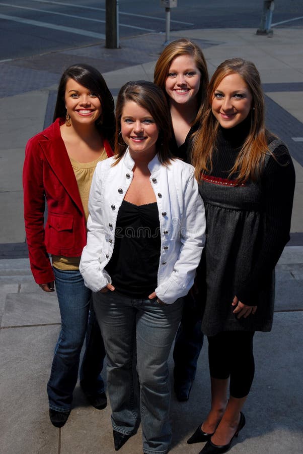 Four Students Being Friendly and Serious Stock Photo - Image of cute ...