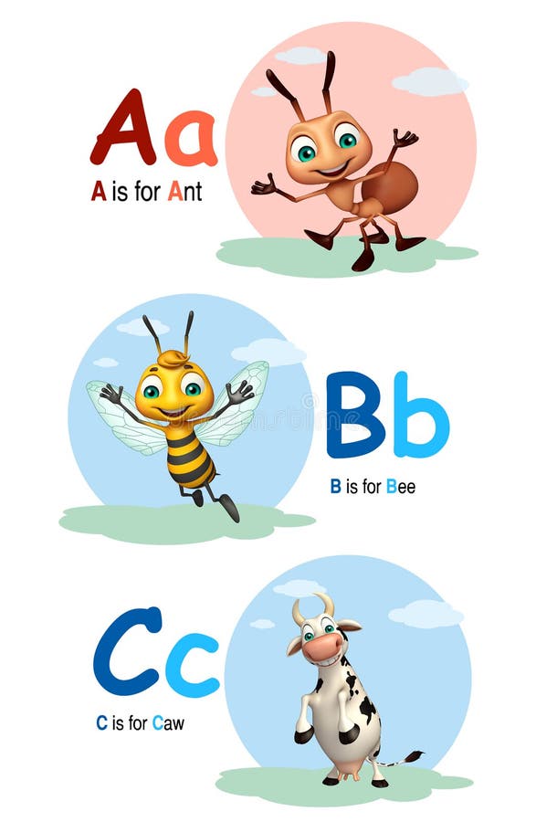 Fourmi, Abeille Et Croassement Avec Alphabate Illustration Stock ...