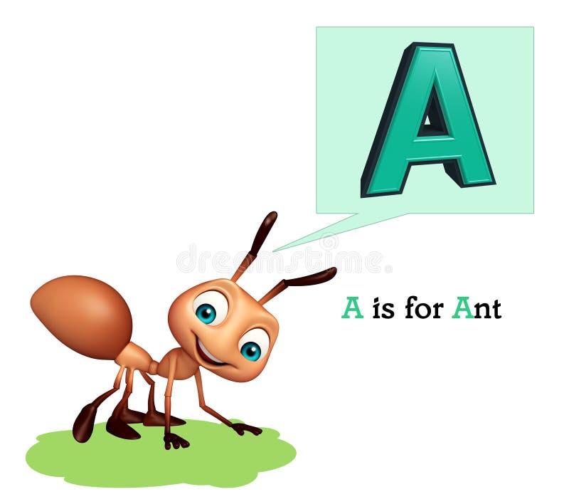 Fourmi avec l'alphabate illustration stock. Illustration du précours ...
