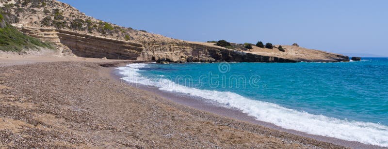 Fourni Beach on Rhodes Island, Greece Stock Image - Image of england ...