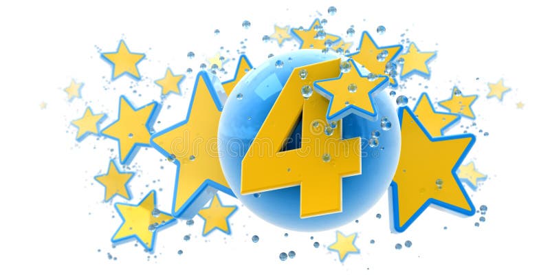 Fourth Anniversary Blue and Yellow Stock Illustration - Illustration of ...