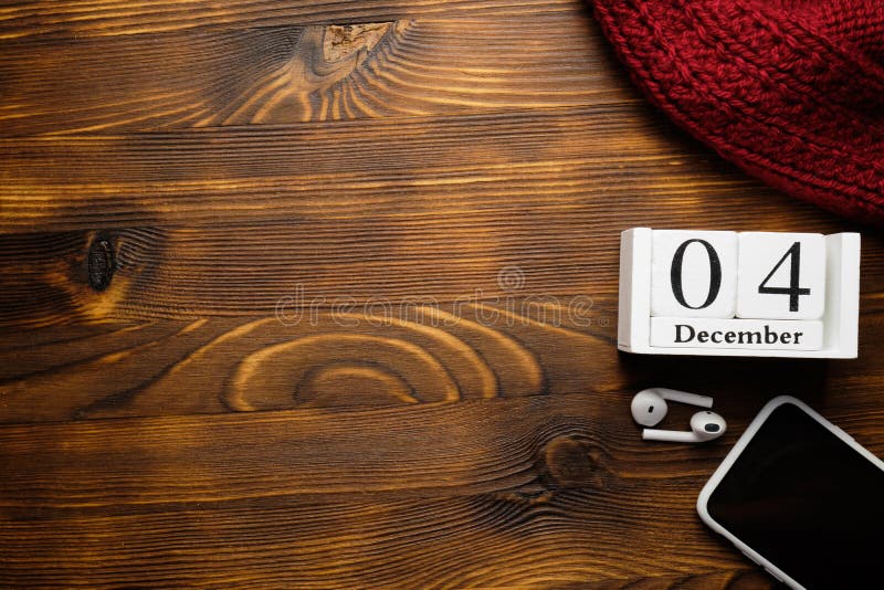 Fourth Day of Winter Month Calendar December with Copy Space Stock ...