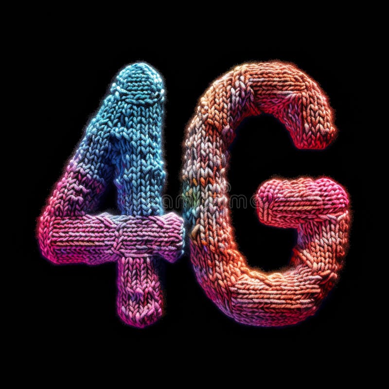 Logo of Two Letters "4G" in Knitted STYLE Stock Illustration ...