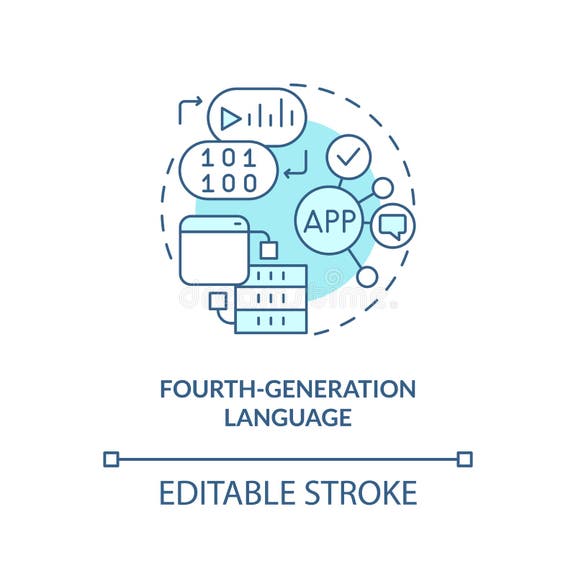 Fourth-generation Programming Language Turquoise Concept Icon Stock ...