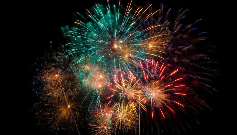 Fourth of July Celebration, Exploding Vibrant Colors Generated by AI ...
