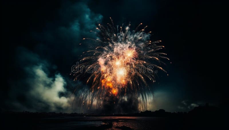 Fourth of July Celebration: Fireworks Exploding in Vibrant Colors ...