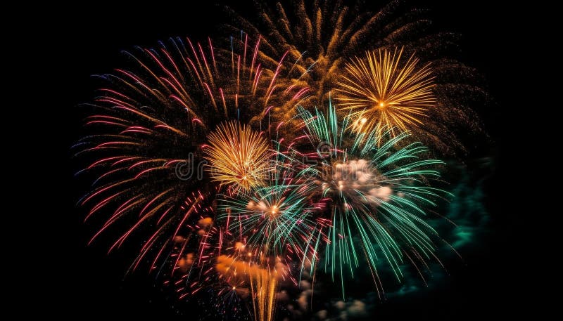 Fourth of July Celebration: Vibrant Colors, Exploding Fireworks ...