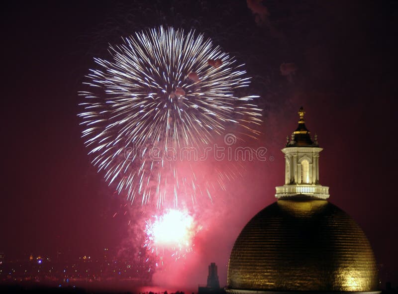 Fourth of July Fireworks in Boston 2006 Stock Image - Image of ...