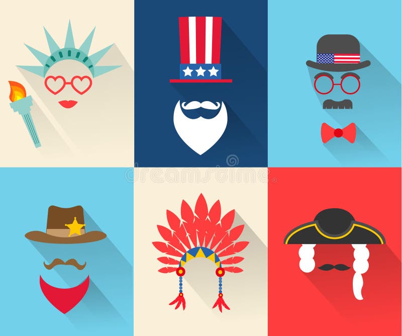 Fourth July Independence Day Characters Stock Vector - Illustration of ...