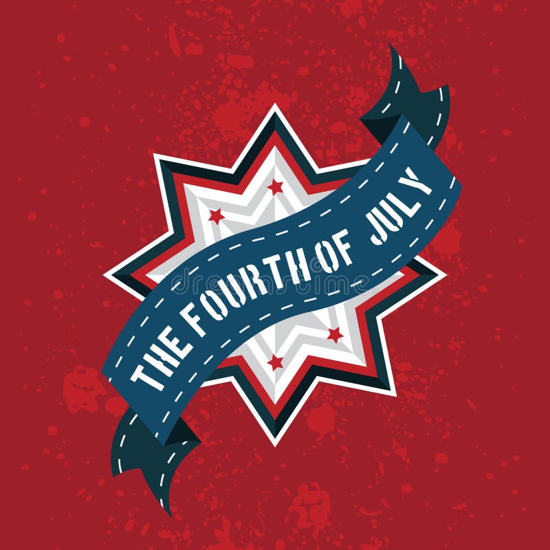 The Fourth of July Label. Vector Illustration Decorative Design Stock ...