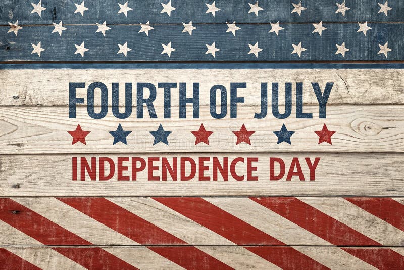 American Flag Independence Day Sign Stock Illustration - Illustration ...