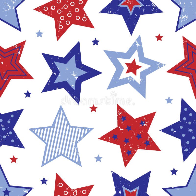 Fourth of July Stars Pattern Stock Illustration - Illustration of ...