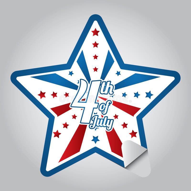 Fourth of July Sticker. Vector Illustration Decorative Design Stock ...