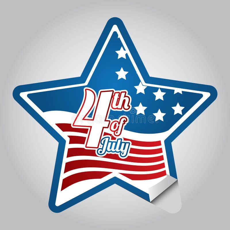 Fourth of July Sticker. Vector Illustration Decorative Design Stock ...