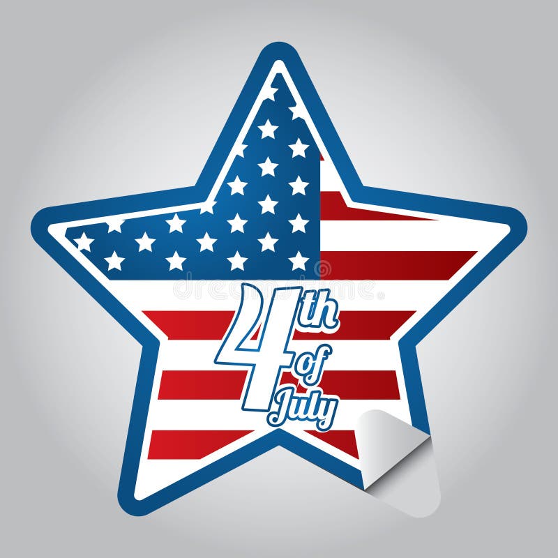 Fourth of July Sticker. Vector Illustration Decorative Design Stock ...