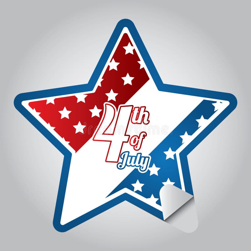 Fourth of July Sticker. Vector Illustration Decorative Design Stock ...