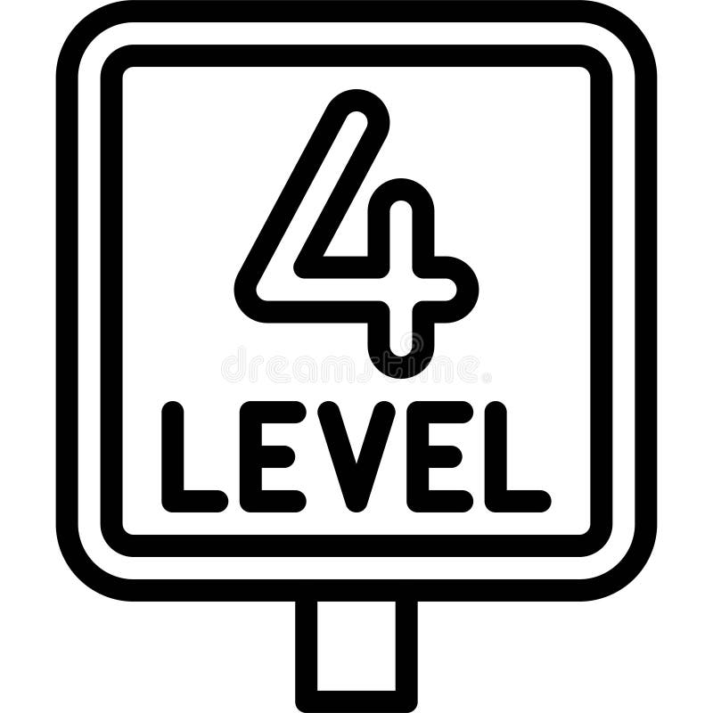 Fourth Level Sign Icon, Parking Lot Related Vector Stock Vector ...