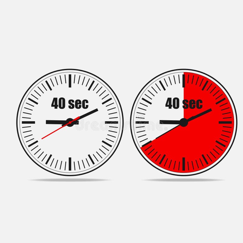 Timer 44 Seconds on Gray Background . Stock Illustration - Illustration ...