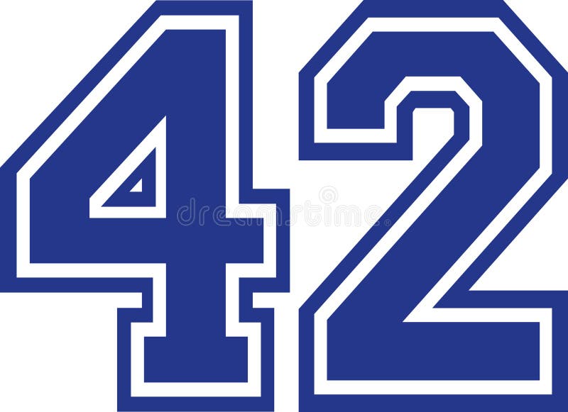 Fourty-two College Number 42 Stock Vector - Illustration of fourtytwo ...