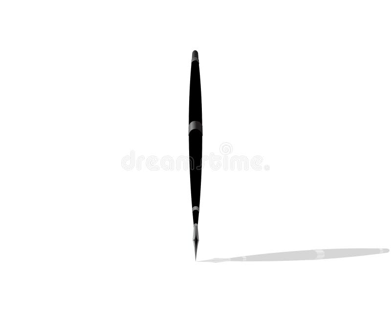 Foutaini Pen in Black Colour with Real Shadow Stock Illustration ...