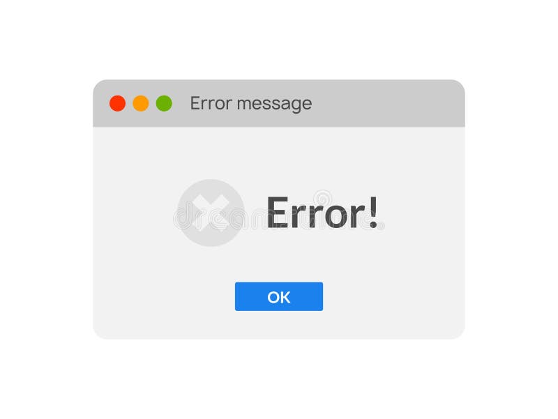 Foutmelding Pop-upvenster Van Computervenster Systeem Fout Vector ...