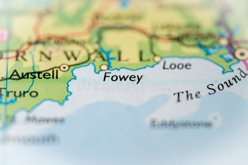Fowey, England Highlighted on a World Map Stock Image - Image of globe ...