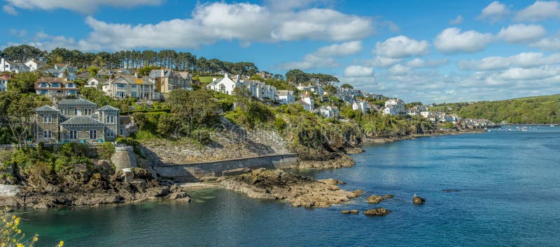 Fowey Town and Estuary, Late Afternoon Stock Image - Image of river ...