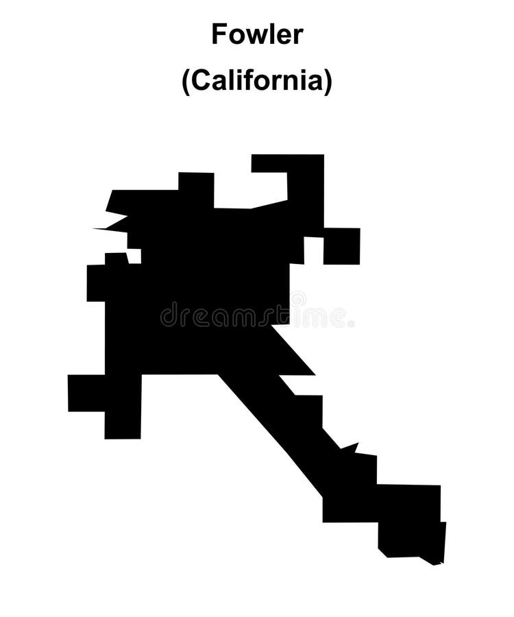 Fowler outline map stock vector. Illustration of empty - 386059734