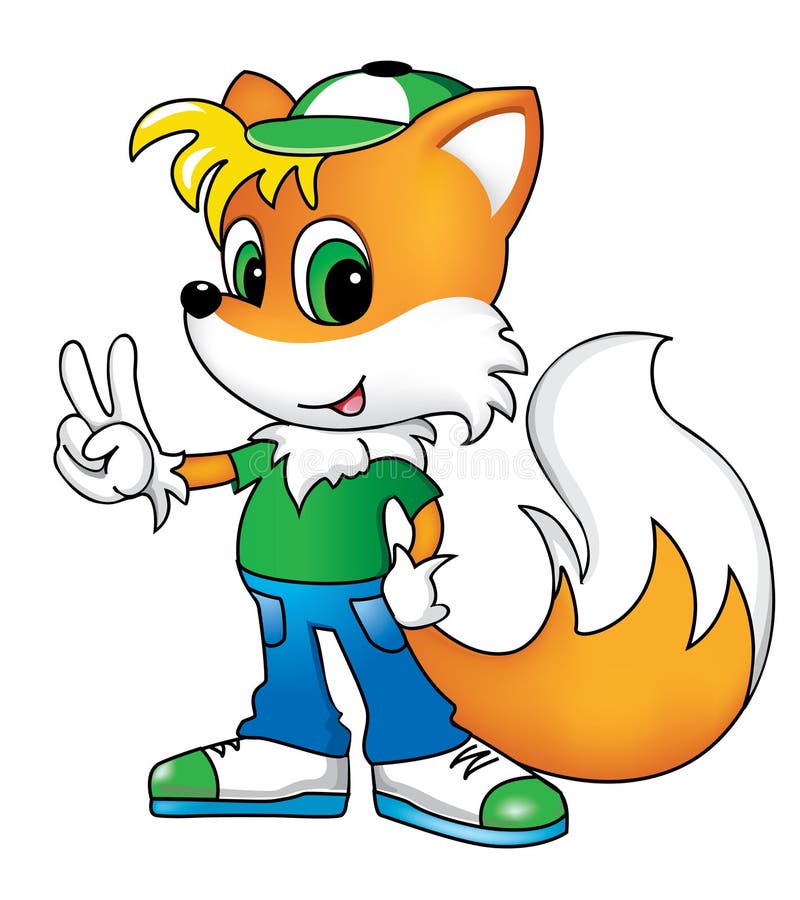 Cartoon fox stock vector. Illustration of toes, cute - 13698409