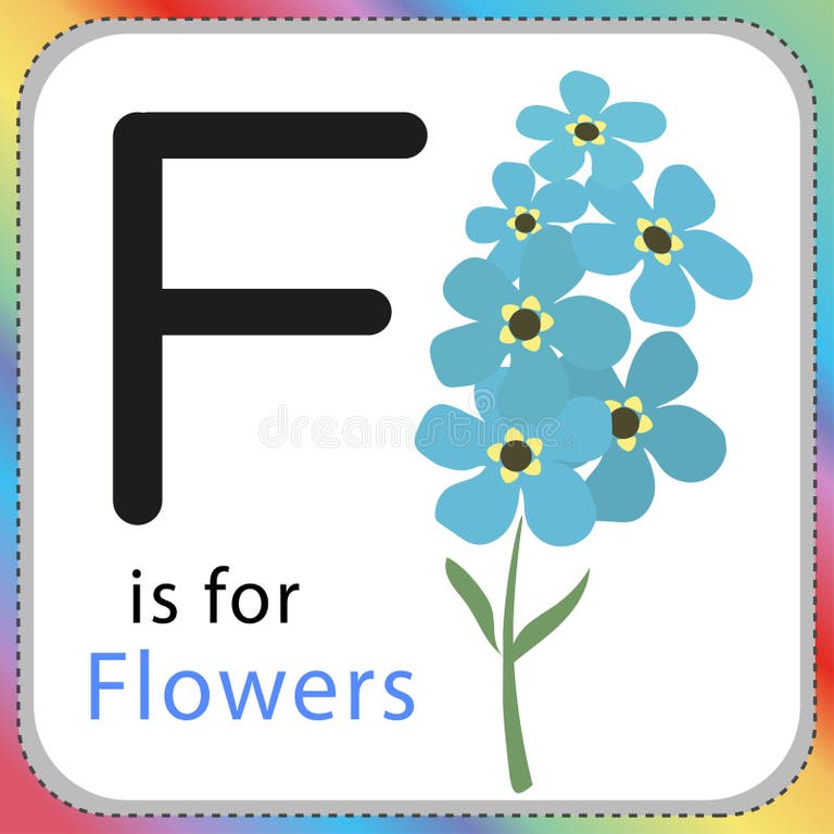 F is for Flower stock illustration. Illustration of printable - 360200037