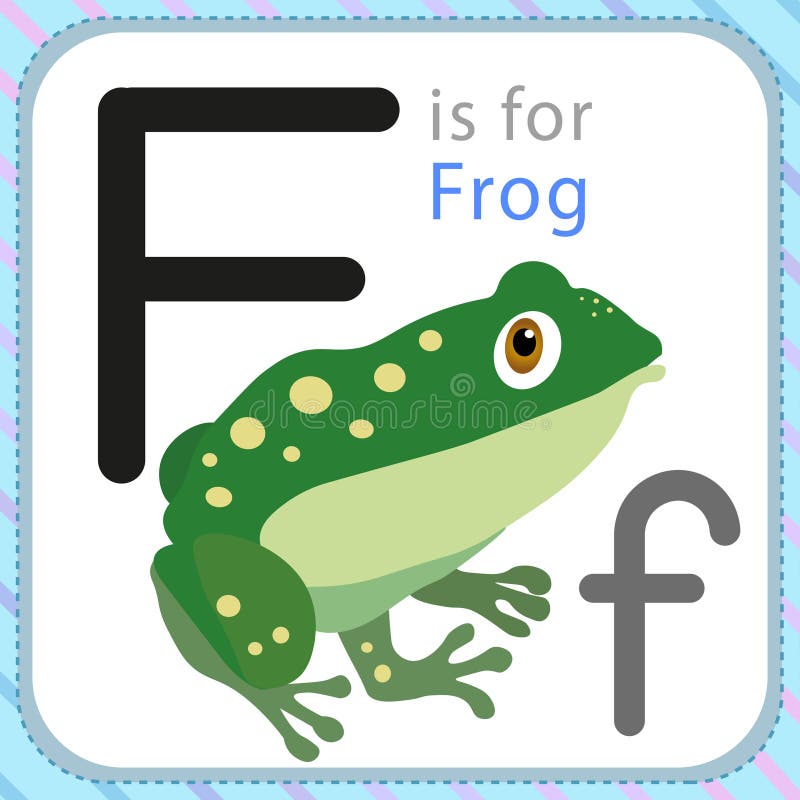 Cute Frog Illustration To Learn Alphabet Letter F for Kids Stock ...
