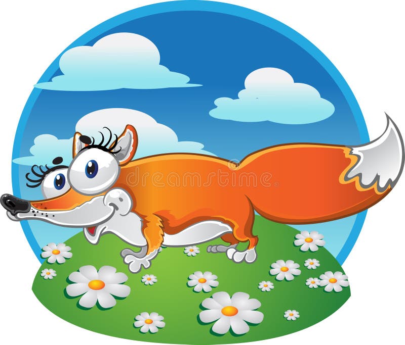 Volpe Allegra sullo sfondo illustrazione di stock. Illustrazione di ...