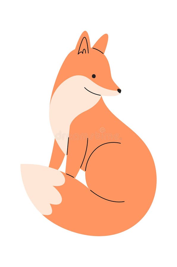 Sitting Fox Animal stock illustration. Illustration of wildlife - 283075480