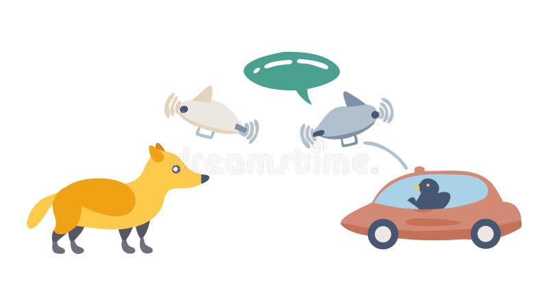 Fox Autonomous Car Interaction Icon, Vector Design Generative AI Stock ...