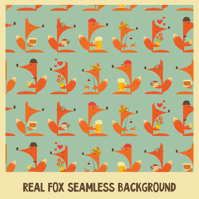 Fox Background stock vector. Illustration of foxy, seamless - 44607513