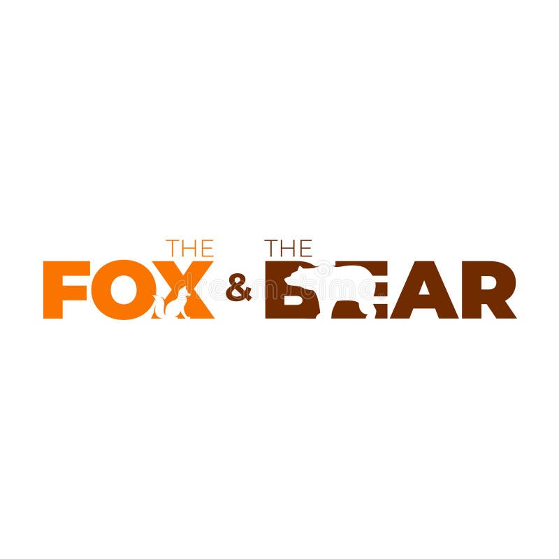 The Fox and the Bear Logo Template, Fox and Bear on Negative Space Logo ...
