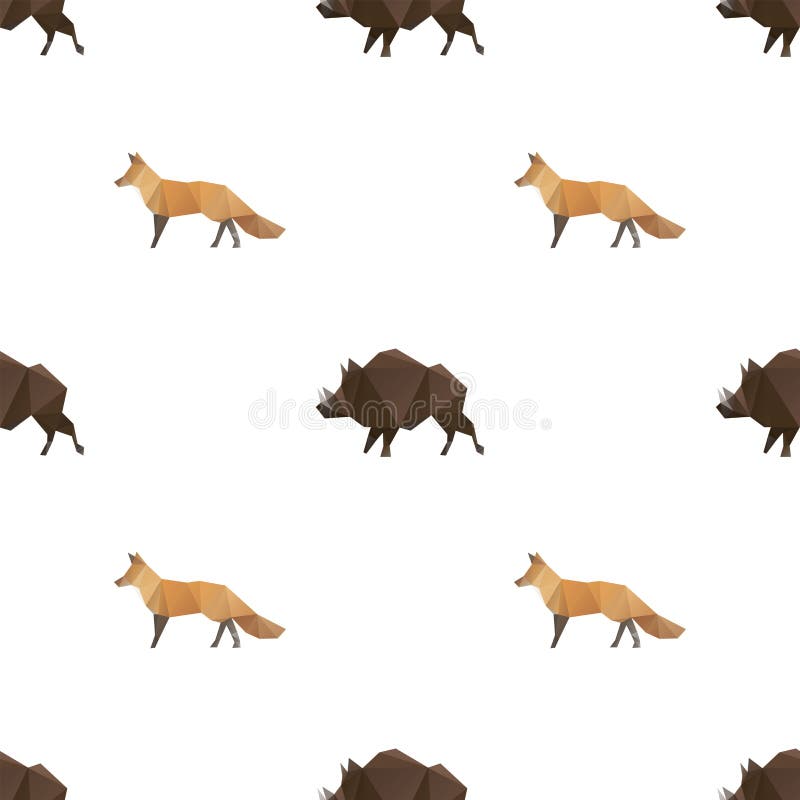 Fox and Bear Triangle Shape Seamless Pattern Backgrounds. Wrapping ...