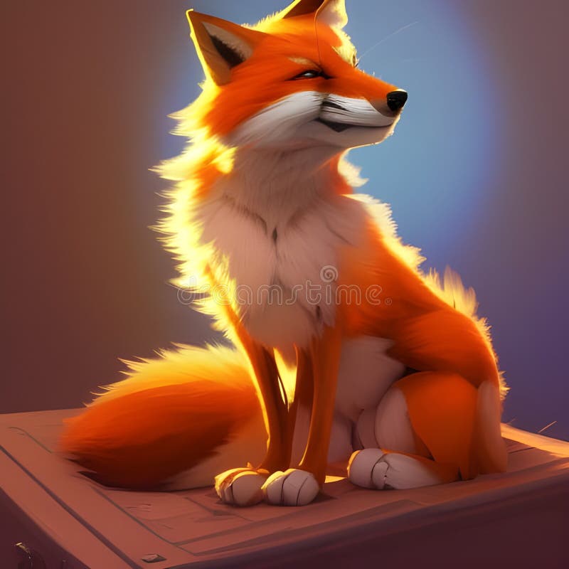 Fox on a box stock illustration. Illustration of orange - 291407422