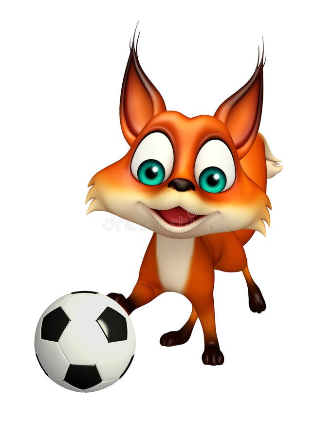 Fox Cartoon Character with Football Stock Illustration - Illustration ...