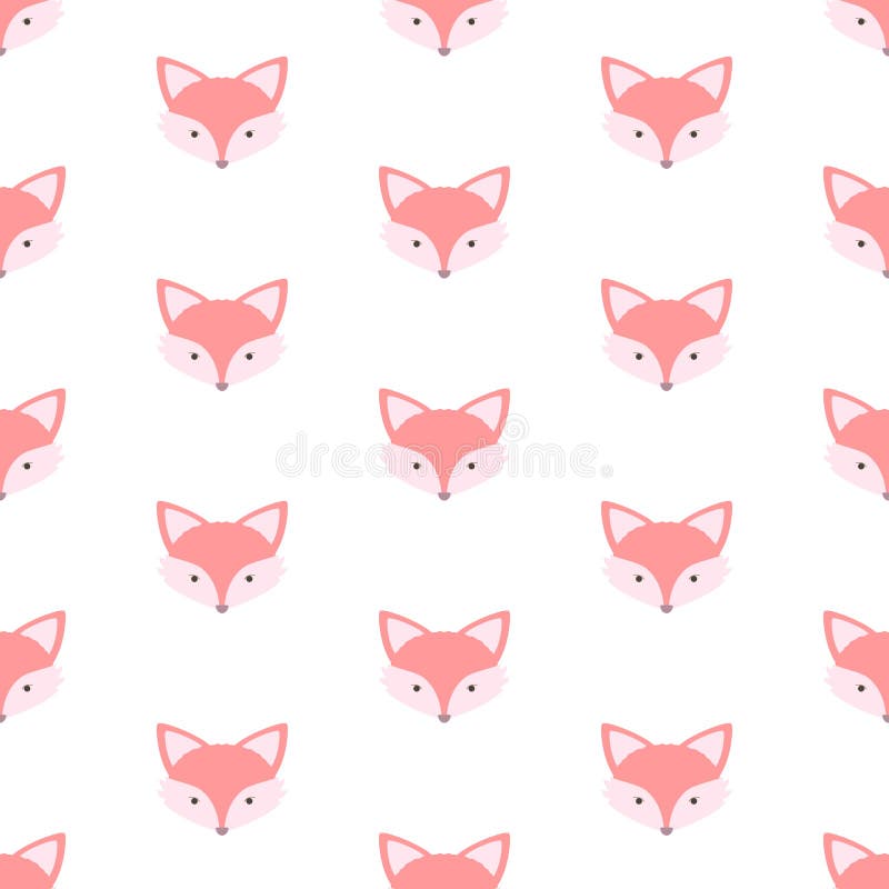 Fox Cartoon Cute Vector Animal Seamless Pattern Stock Vector ...