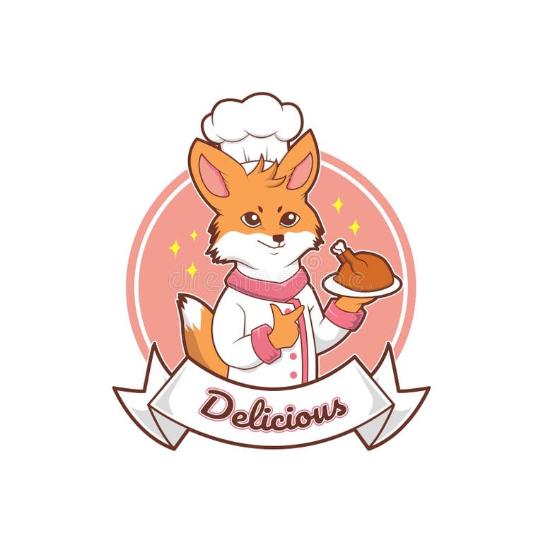 Fox Chef Cute Vector Illustration Logo Design Stock Vector ...
