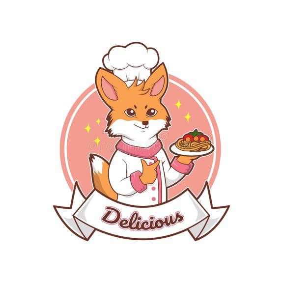 Fox Chef Cute Vector Illustration Logo Design Stock Vector ...