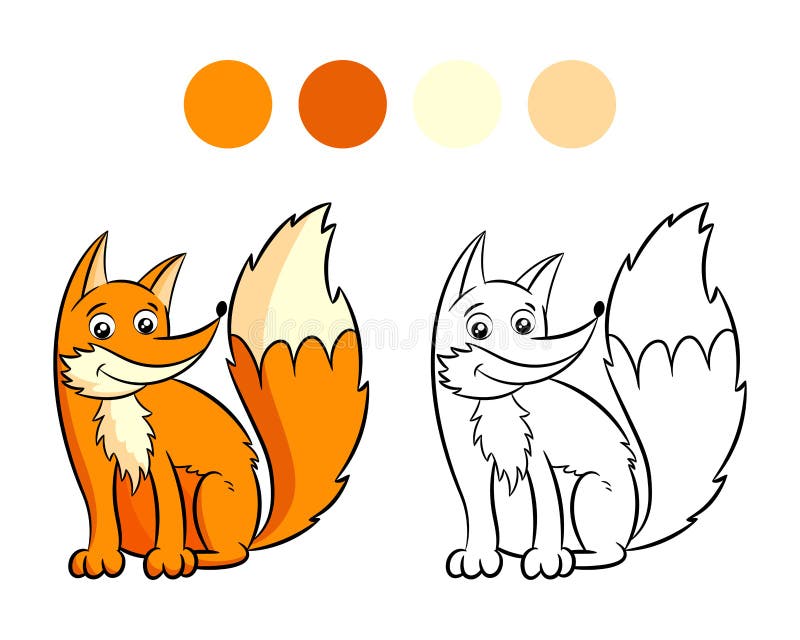 Coloring Book with Fruits, Coloring for Kids Stock Vector ...