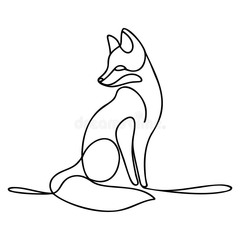 Fox Continuous One Line Drawing Vector Illustration Stock Illustration ...