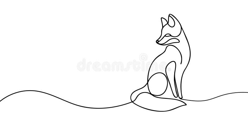 Fox Continuous One Line Drawing Vector Illustration Stock Vector ...