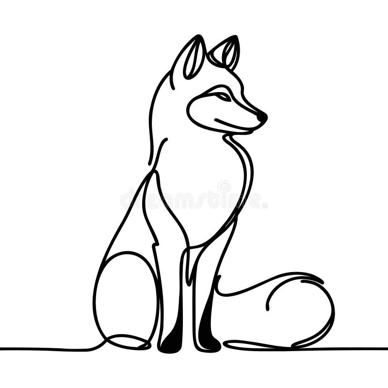 Fox Continuous One Line Drawing Vector Illustration Stock Illustration ...