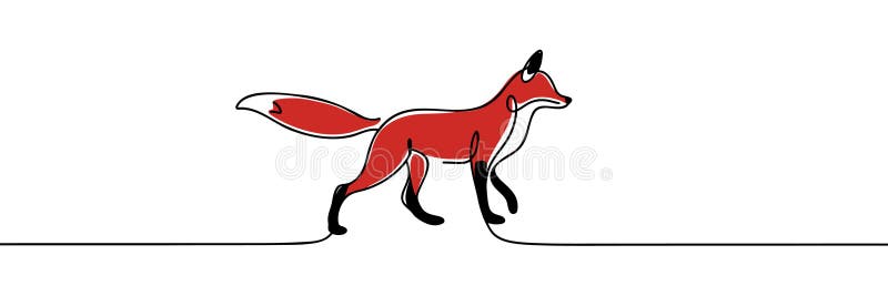 Fox Continuous One Line Drawing Vector Illustration Stock Illustration ...